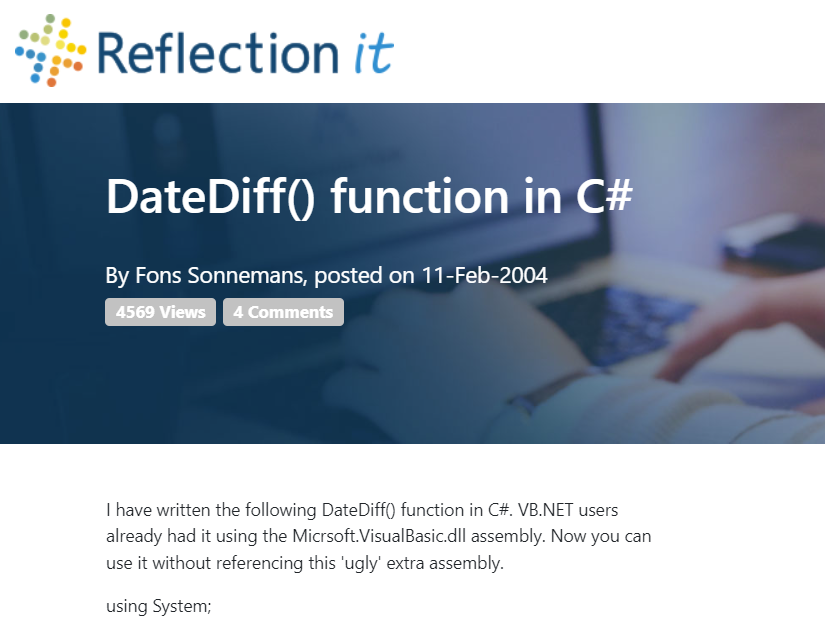 Datediff Function In C Reflection It 7548