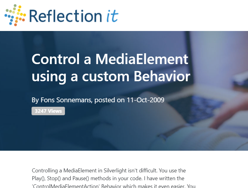 Control a MediaElement using a custom Behavior - Reflection IT