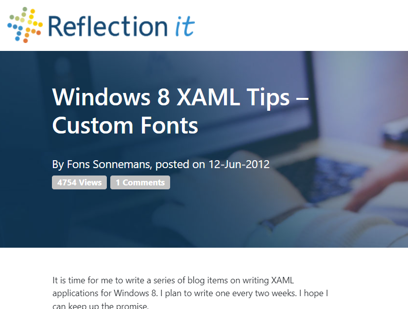 Windows 8 XAML Tips – Custom Fonts - Reflection IT