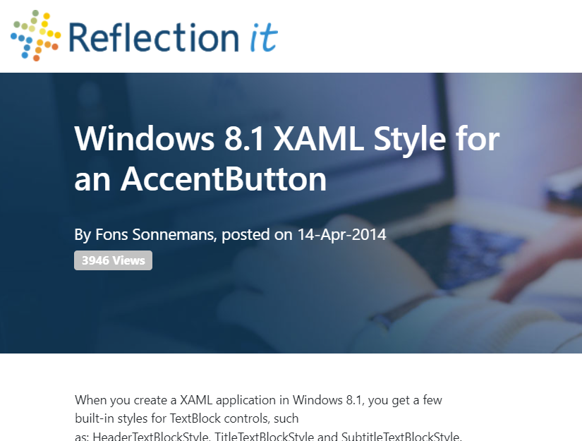 Windows 8.1 XAML Style for an AccentButton - Reflection IT