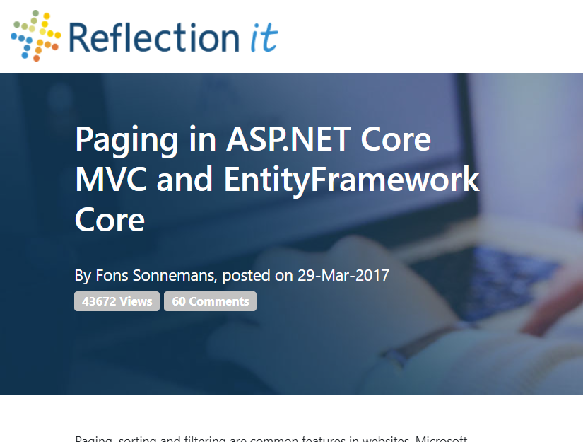 Paging In Aspnet Core Mvc And Entityframework Core Reflection It