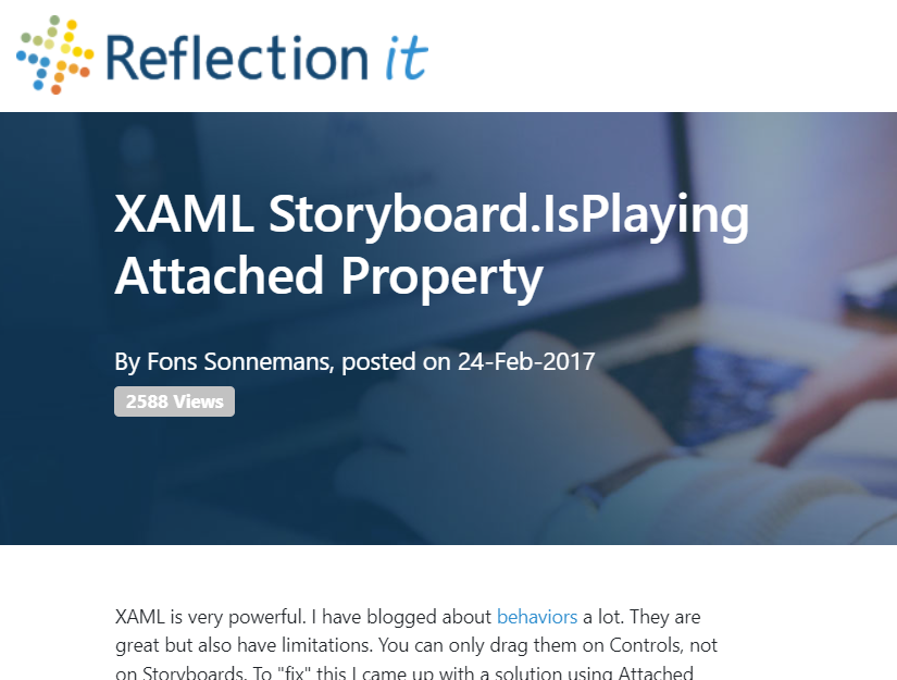 Xaml Storyboardisplaying Attached Property Reflection It