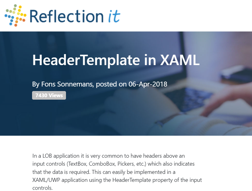 HeaderTemplate in XAML - Reflection IT