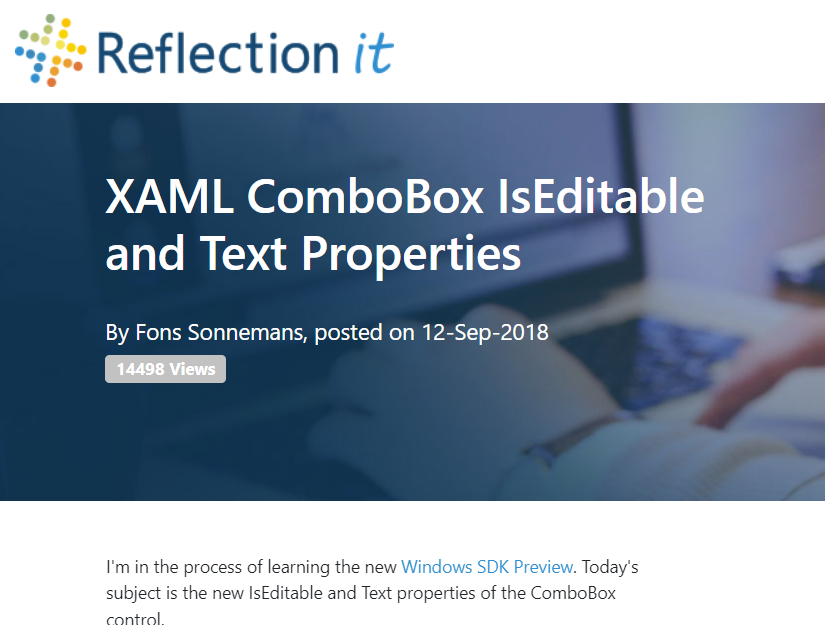 XAML ComboBox IsEditable and Text Properties - Reflection IT XAML ComboBox IsEditable and Text Properties - Reflection IT