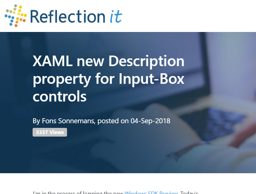 XAML new Description property for Input-Box controls - Reflection IT