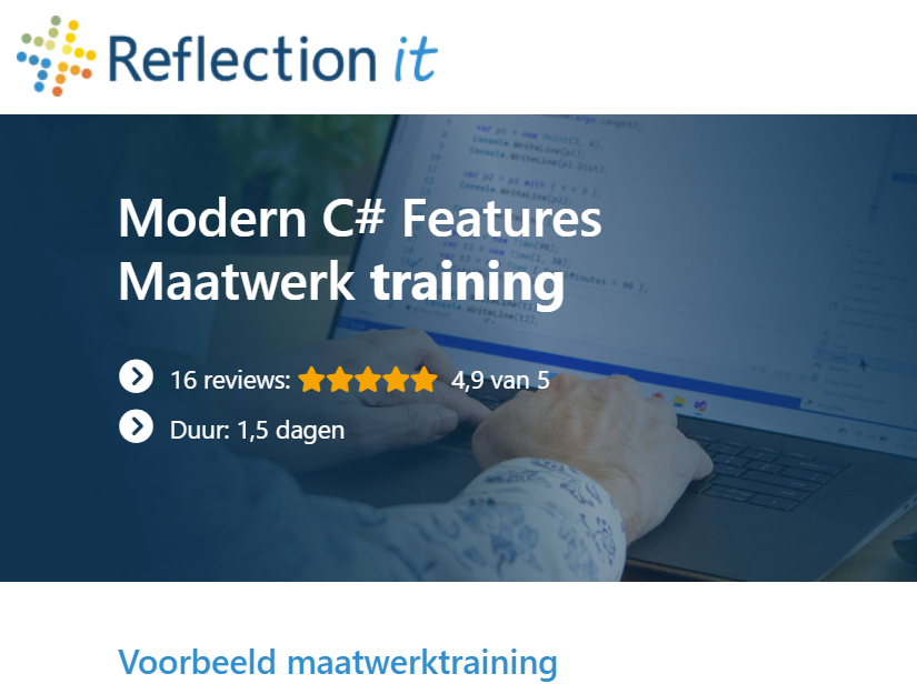 Modern C# Features Maatwerk training - Reflection IT