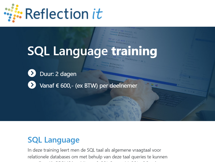 SQL Language training - Reflection IT