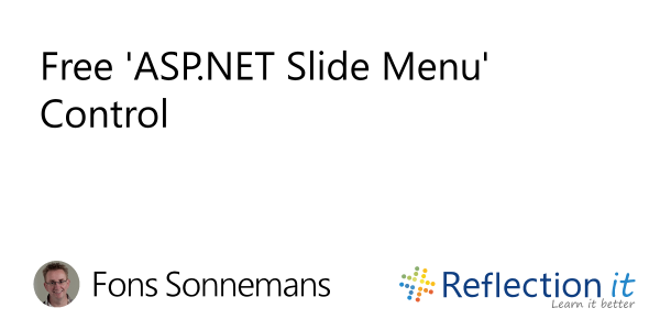 Free 'ASP.NET Slide Menu' Control - Reflection IT