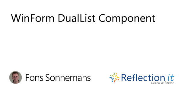 WinForm DualList Component - Reflection IT