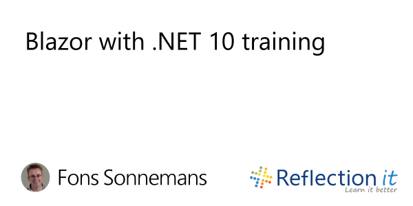 Blazor with .NET 9 training - Reflection IT